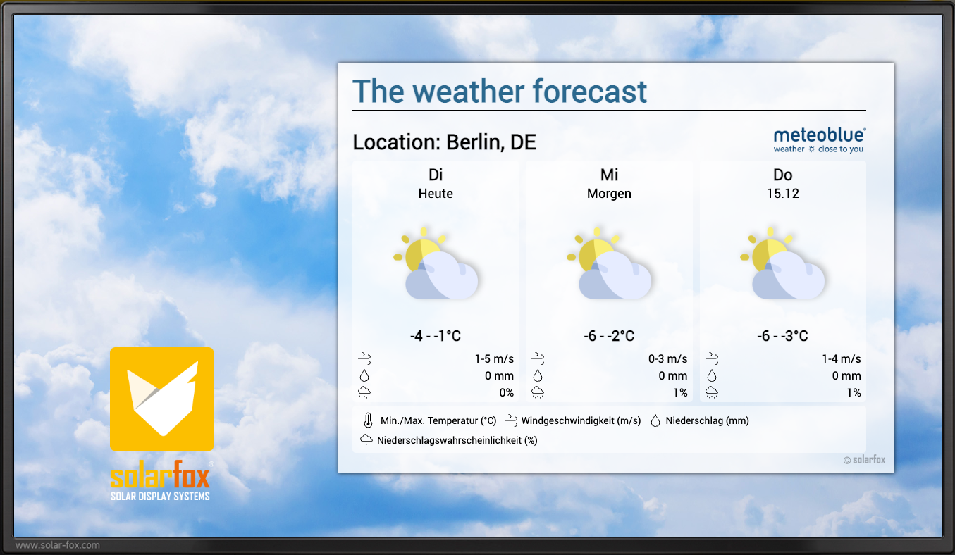 Solarfox® & Meteoblue Wetteranbindung - SOLARFOX®